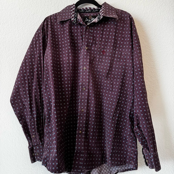 Wrangler | Shirts | George Strait Wrangler Shirt Xl Burgundy Western Gs ...